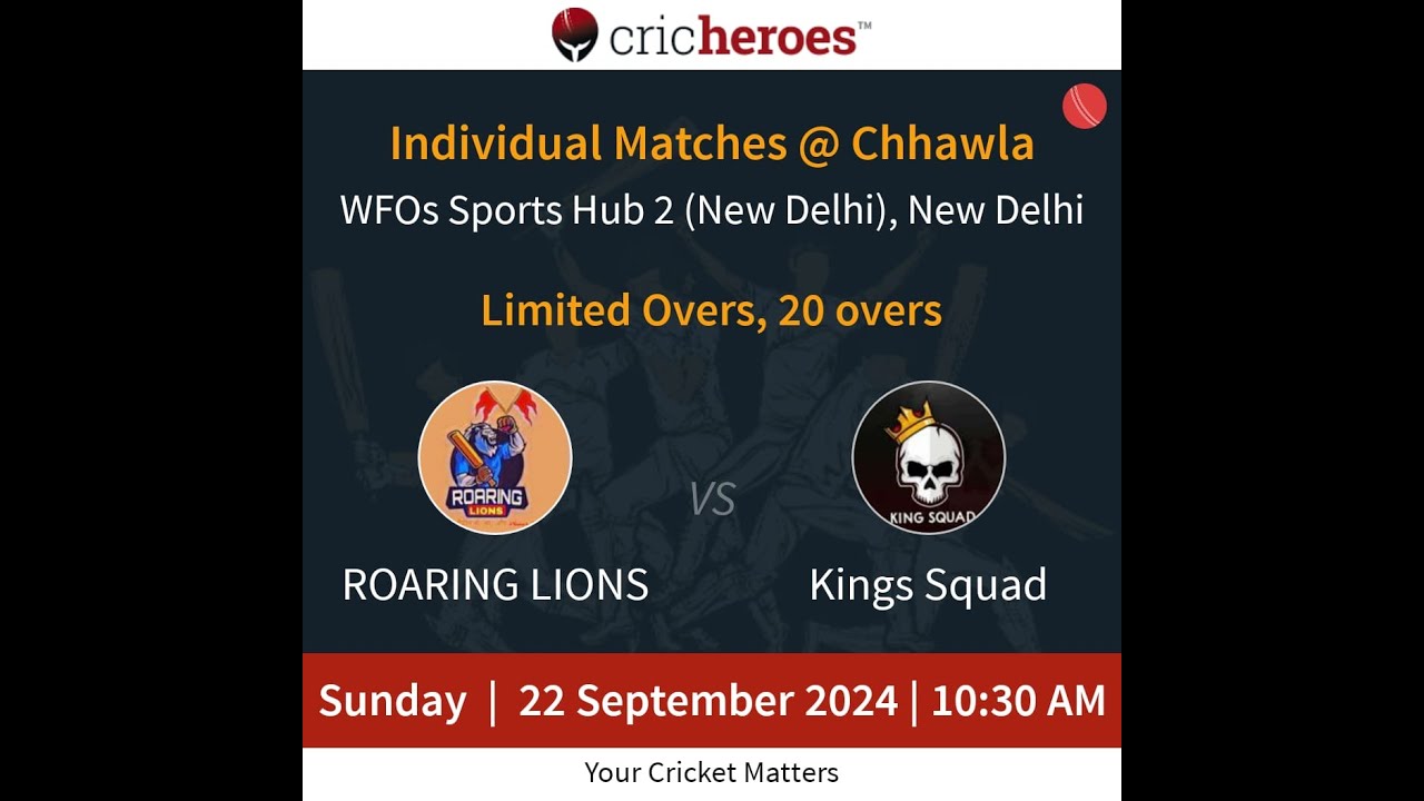 League Match | ROARING-LIONS-vs-Kings-Squad | 22 Sep | 10 AM ...