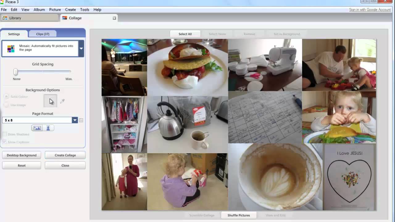 Create a photo collage in Picasa - YouTube