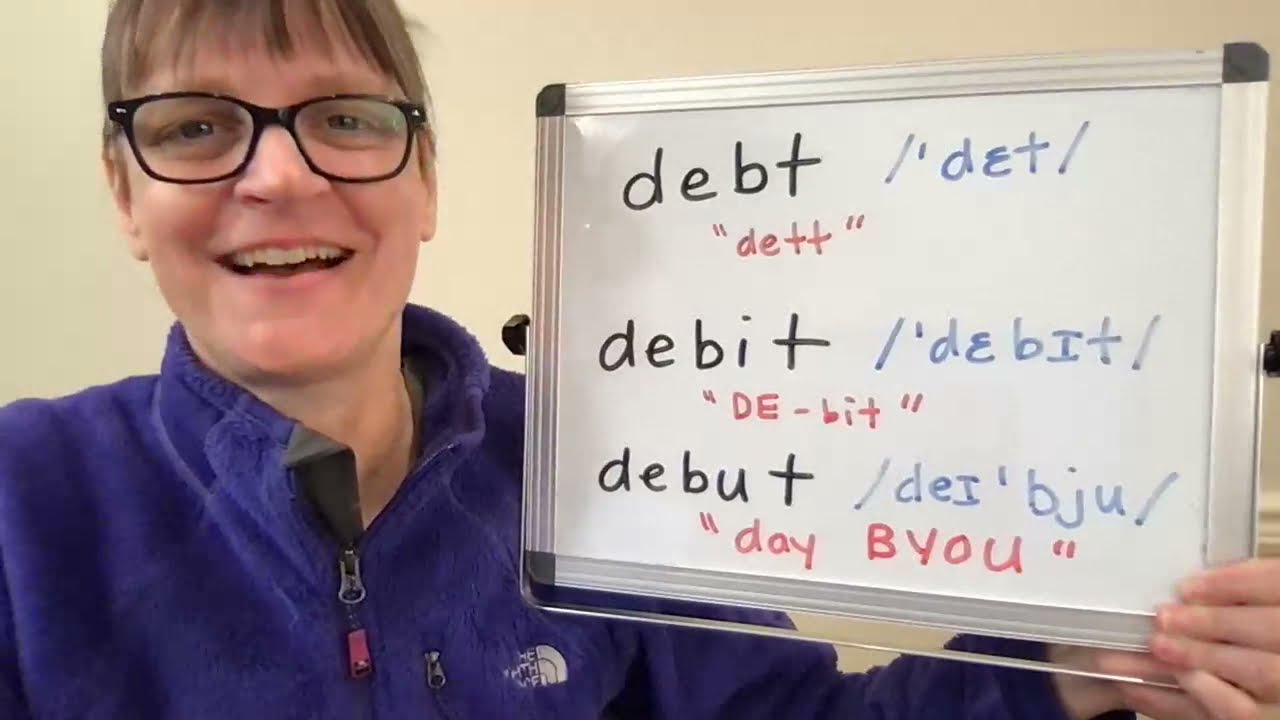 Free American Accent Training: How to Pronounce Debt, Debit and Debut ...