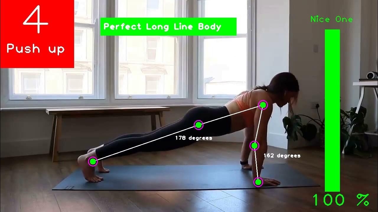 push up detection using mediapipe and opencv - YouTube