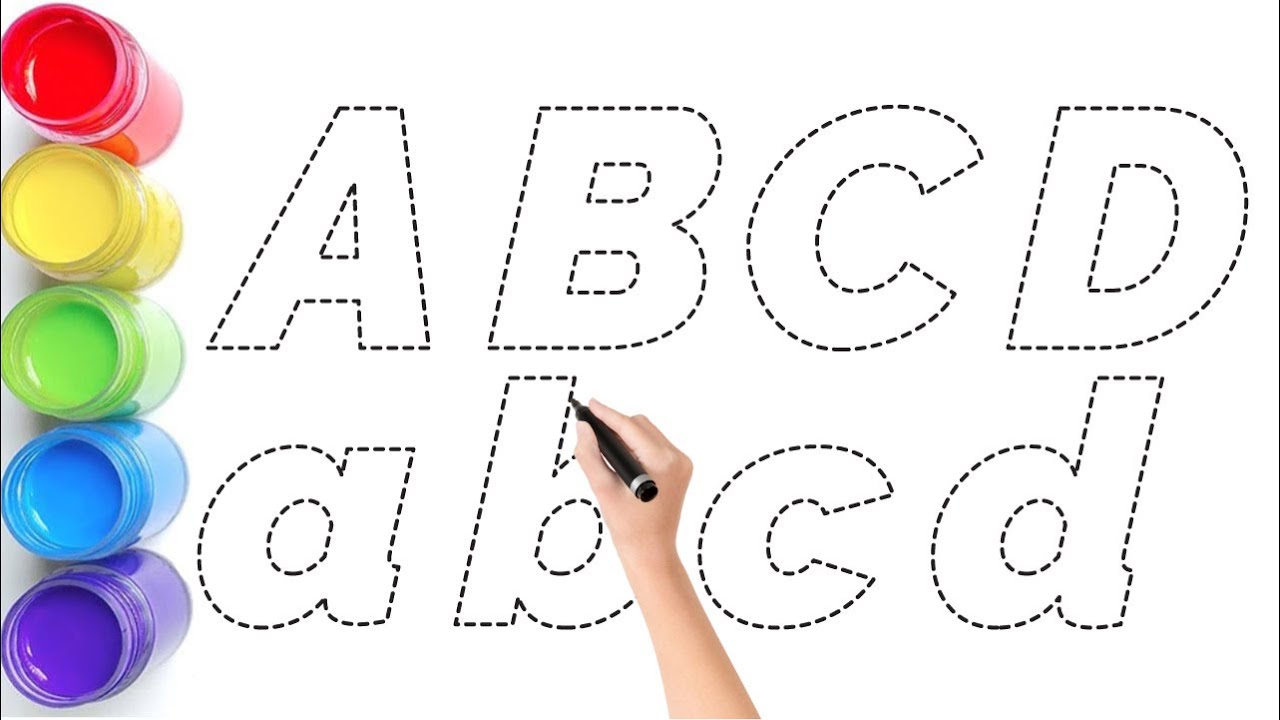 Let's Learn to Draw and Paint ABCD for Kids // Easy Step by Step ...
