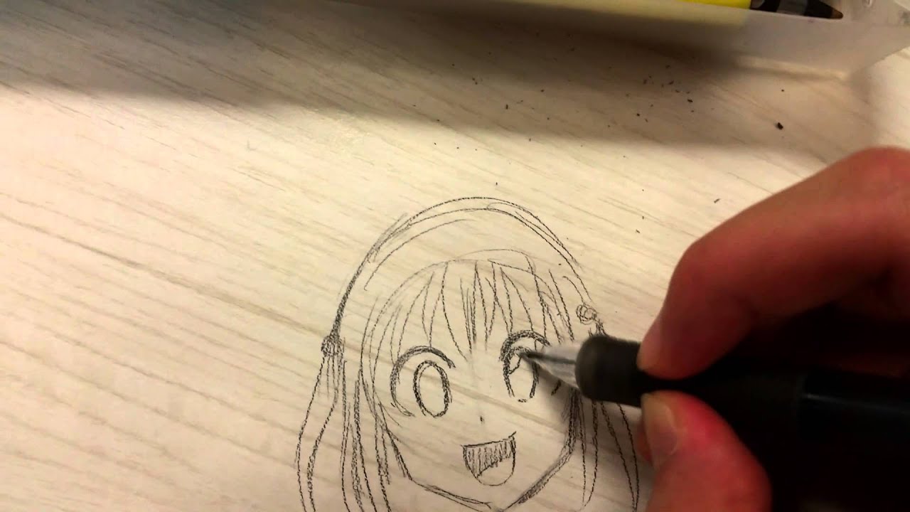 Drawing Anime on lunch table. - YouTube