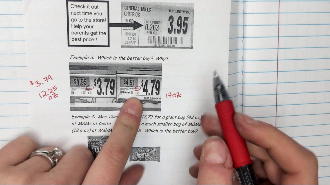 Math 7: Unit Rates and Best Buys - YouTube