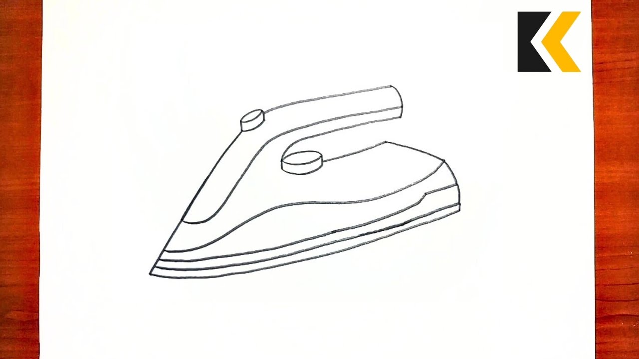 How To Draw An Iron | Draw Laundry Tools Easily - YouTube