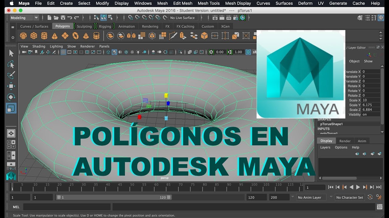 Tutorial básico Creando Polígonos 3D en Autodesk Maya - YouTube