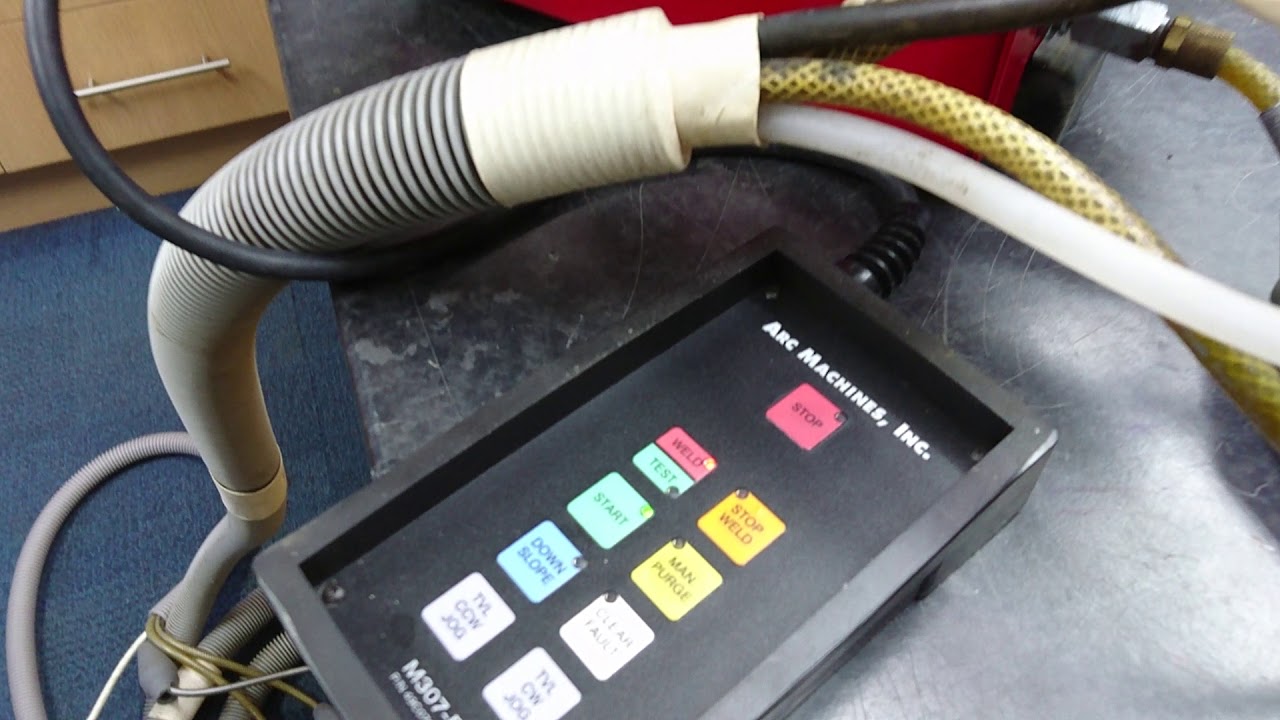 Orbital TIG Fusion Weld Test with AMI 307 and 9-1500 Welding Head - YouTube