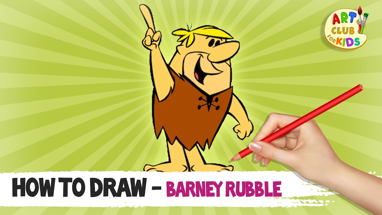 How to draw Barney Rubble | The Flinstones | Cartoon Network | Art Club ...
