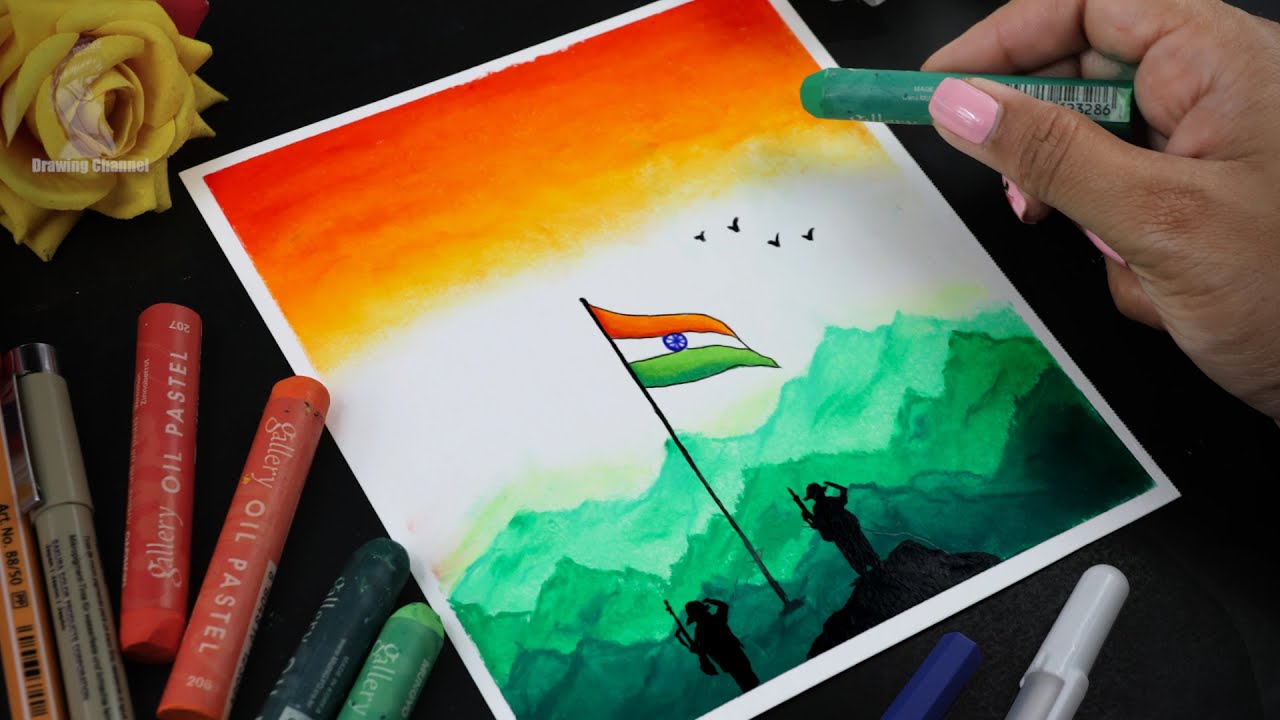 Easy 15th August Drawing | India Independence Day Drawing Step by Step ...