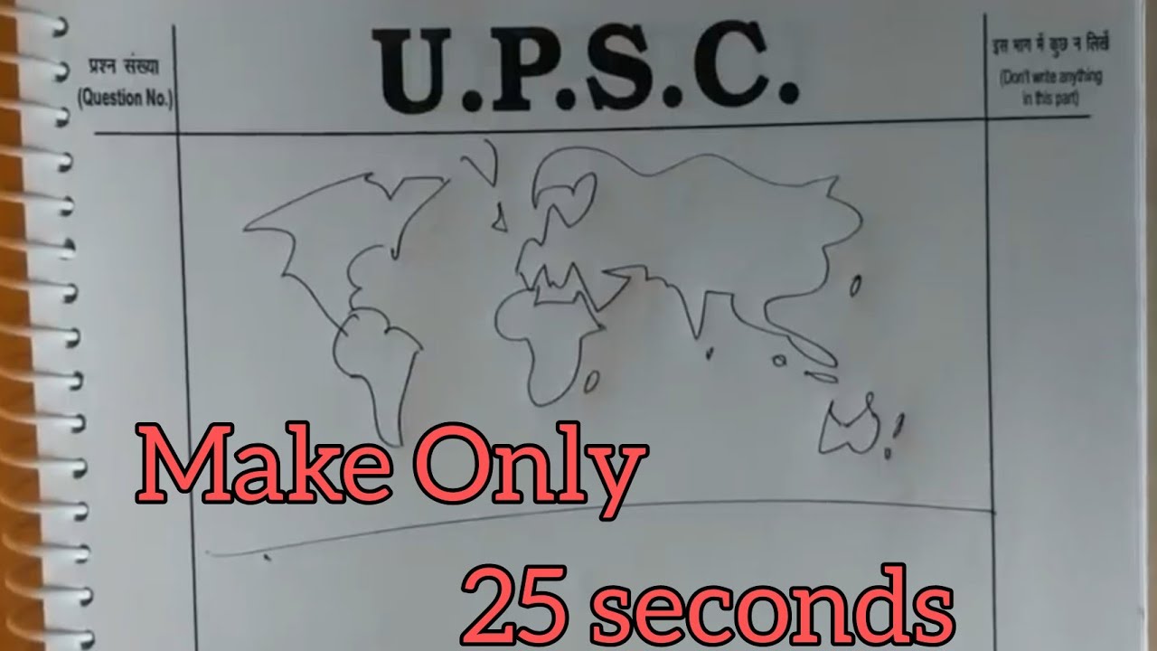 How to Draw World Map in examination ( 1 ) - Demo world map in 25 ...
