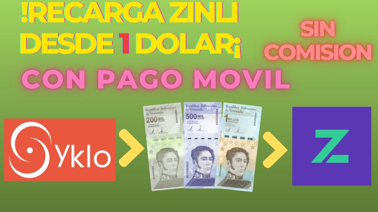como RECARGAR ZINLI con PAGO MOVIL desde SYKLO APP (+ registro ...