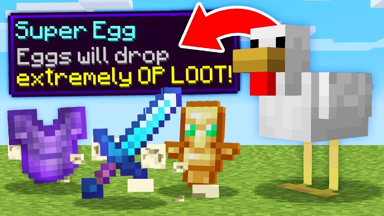 Minecraft, But Eggs Drop OP Items..... - YouTube