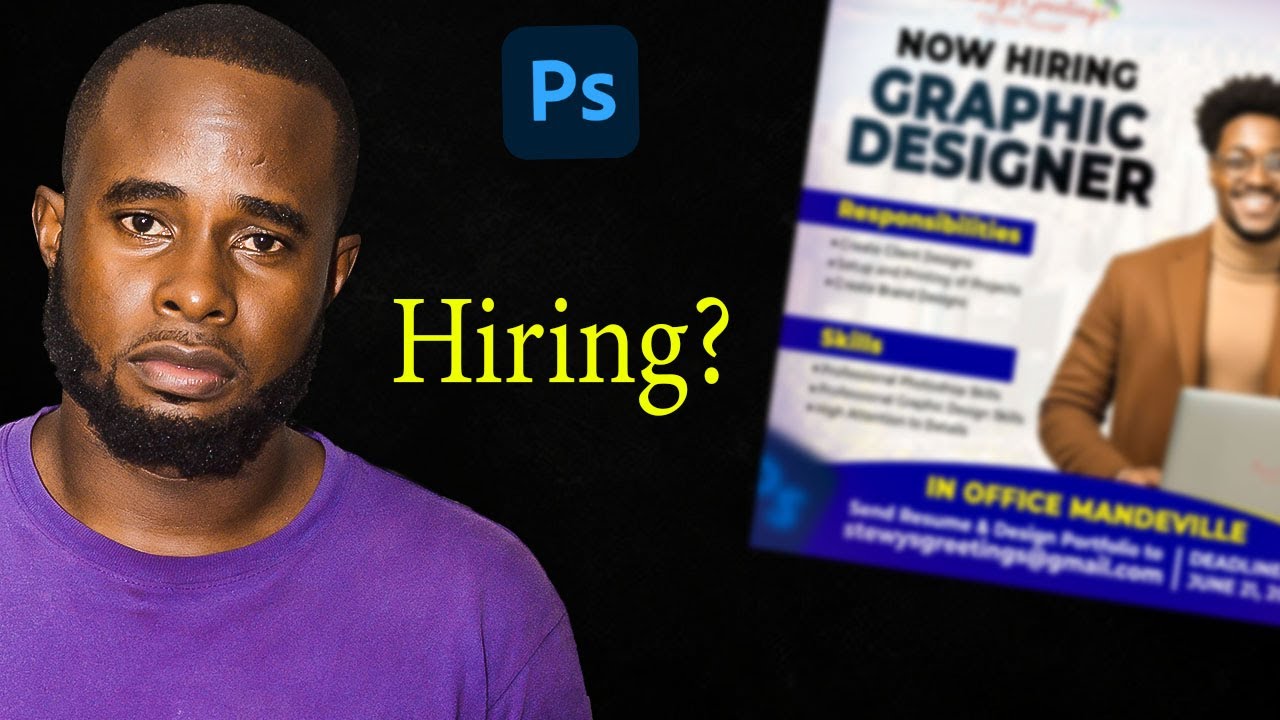 How to Design a Job Offer Post in Photoshop (REAL TIME) - YouTube