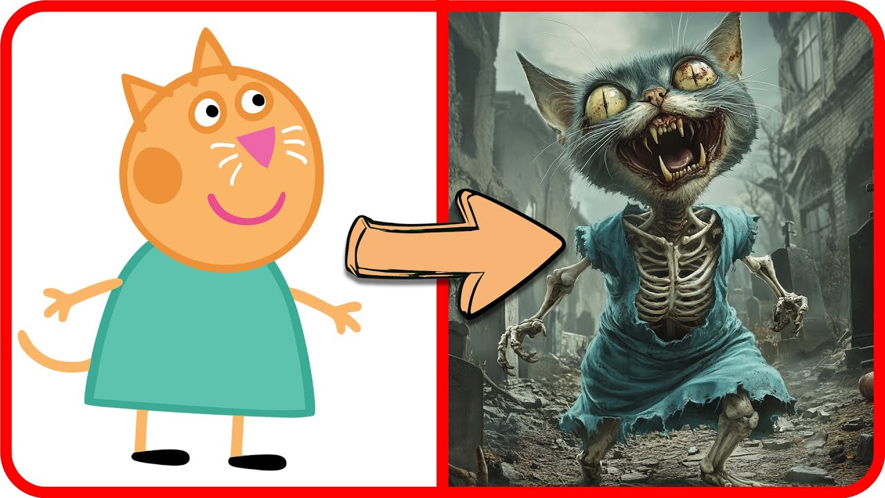 PEPPA PIG All Characters as ZOMBIE SKELETONS 2024 | Candy Cat - YouTube