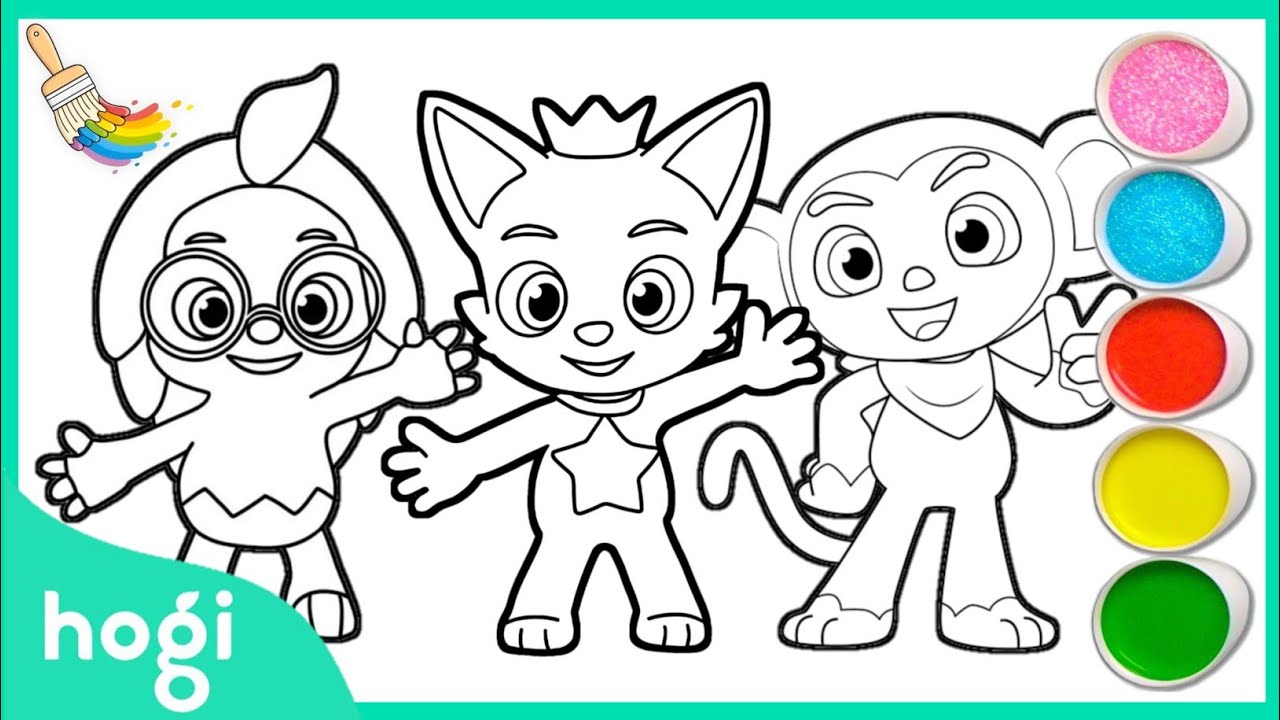 Coloring Hogi! Pinkfong | Easy & Popular Coloring Art for Kids ...