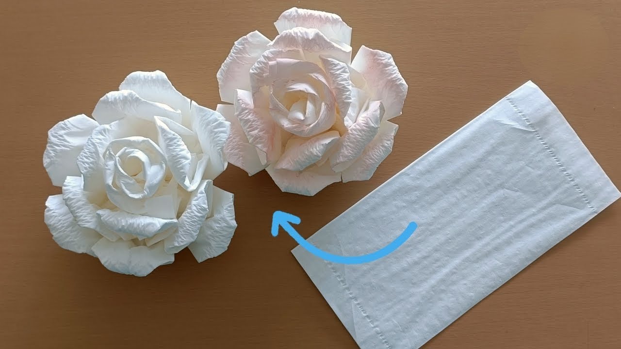 Crafting beautiful paper roses from tissue paper🌹|| Tissue paper rose ...