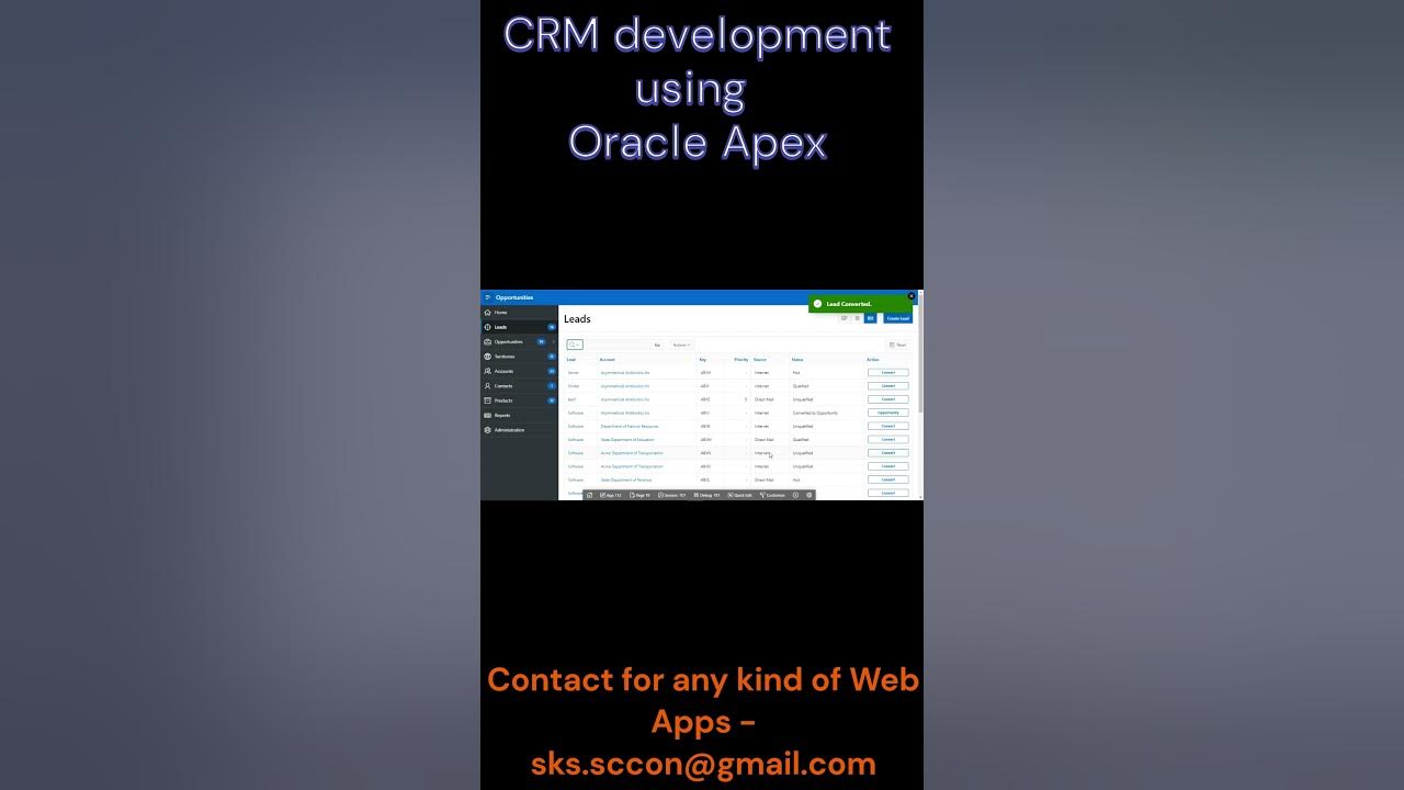 CRM development using Oracle Apex - YouTube