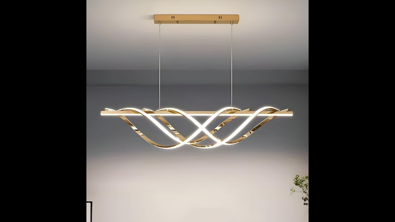 70 Watt Skylar Gold Modern LED Linear Chandelier Unboxing Video - YouTube