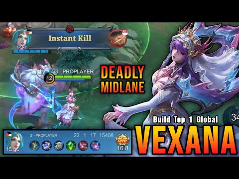 22 Kills!! Legendary Vexana Deadly Midlane MVP 16.8 Points!! - Build Top 1 Global Vexana ~ MLBB
