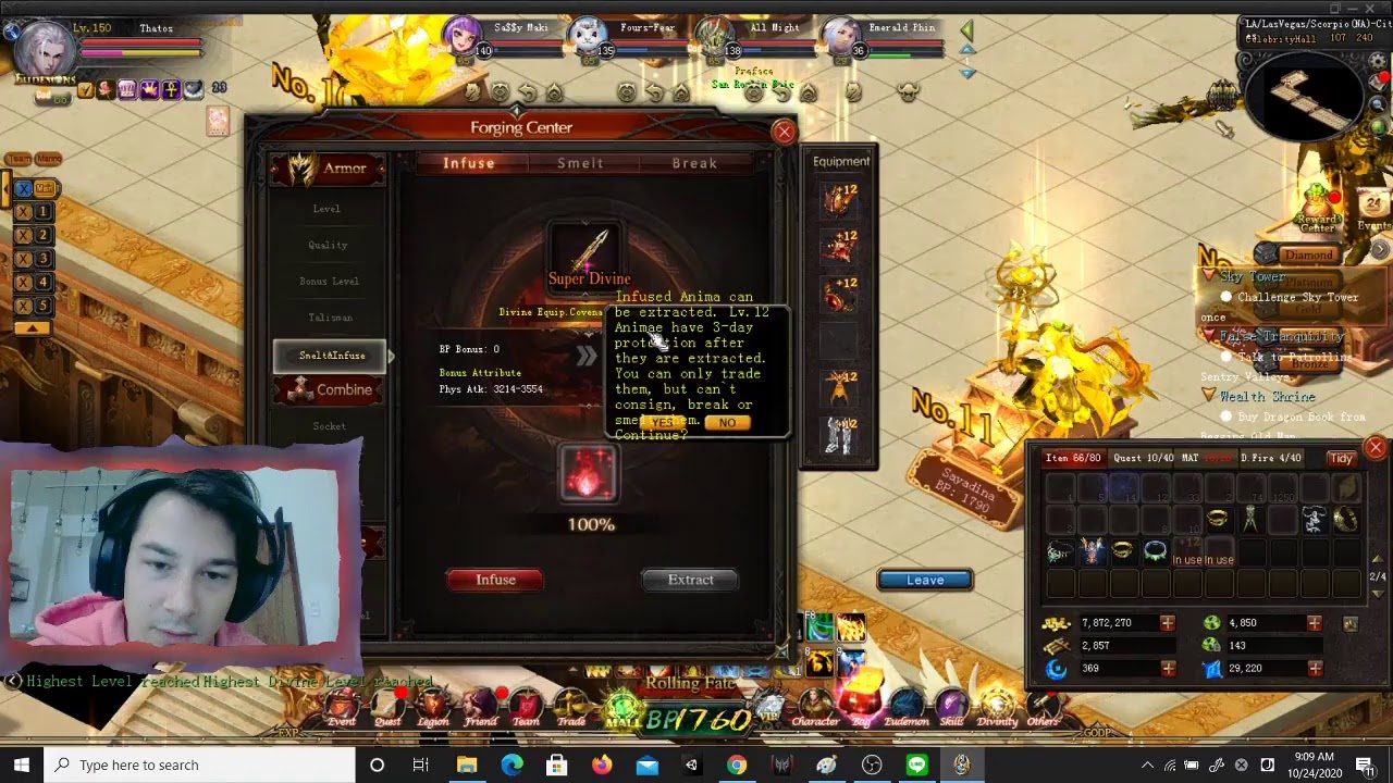 Eudemons Online: 60 spirit and wisdom saint XOs of DAYS boi ...