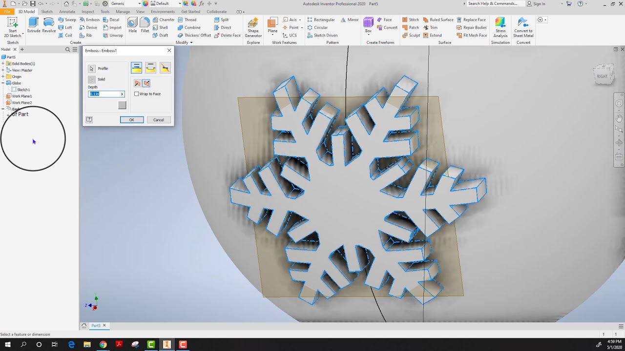 Inventor Tutorial - Christmas Globe with Snowflake - YouTube