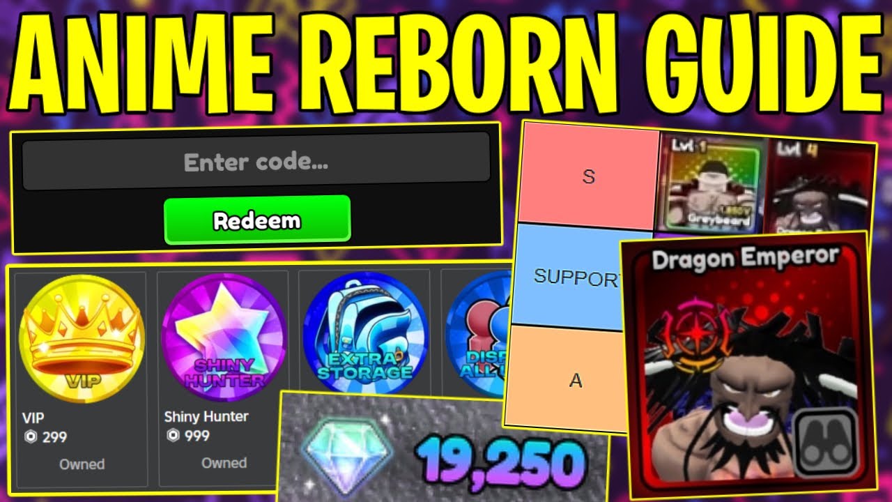 ANIME REBORN GUIDE (CODES, TIER LIST, MACRO, LEVEL UP, UNIT SHOWCASES ...