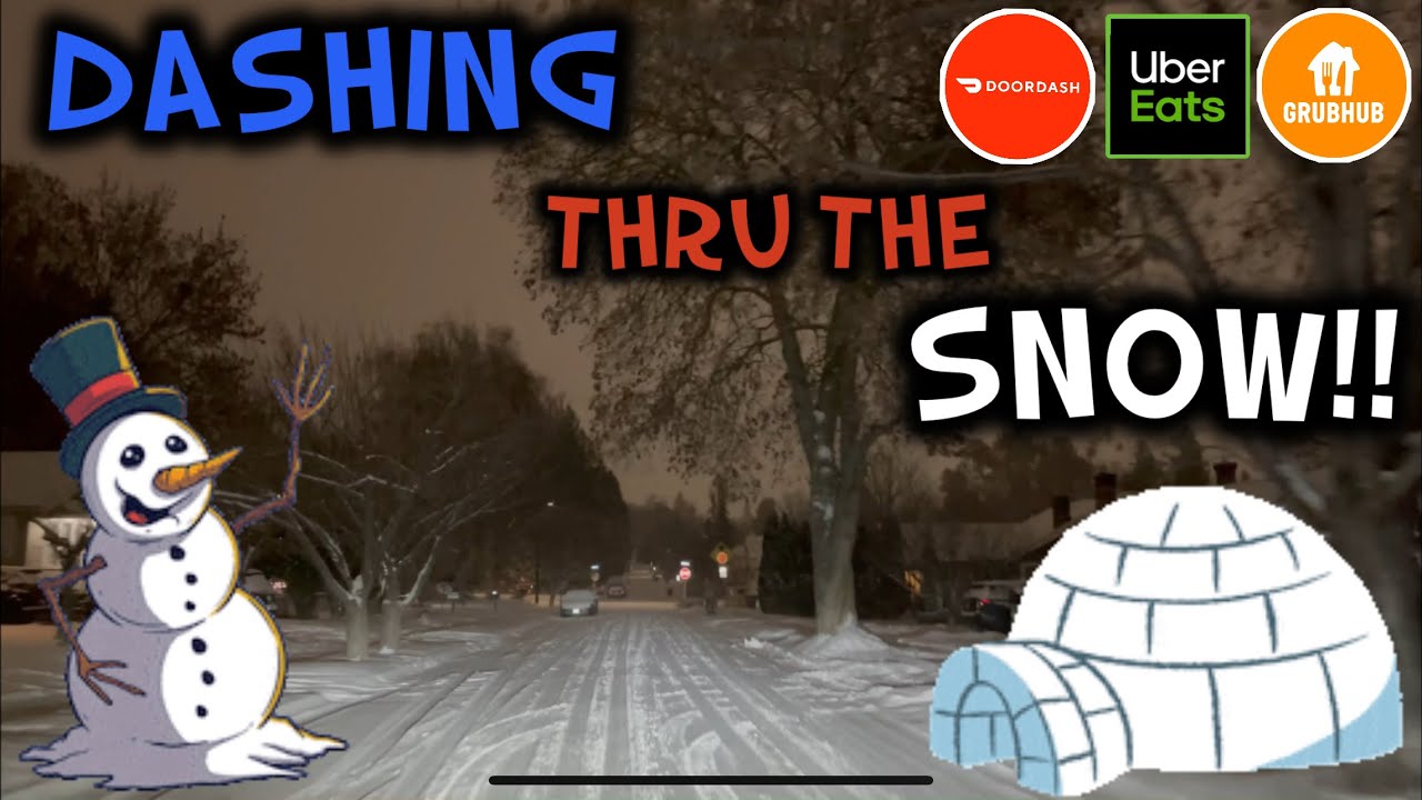 Door Dashing thru the Snow!! ️ 6+ Inches of Powder 🤩 - YouTube