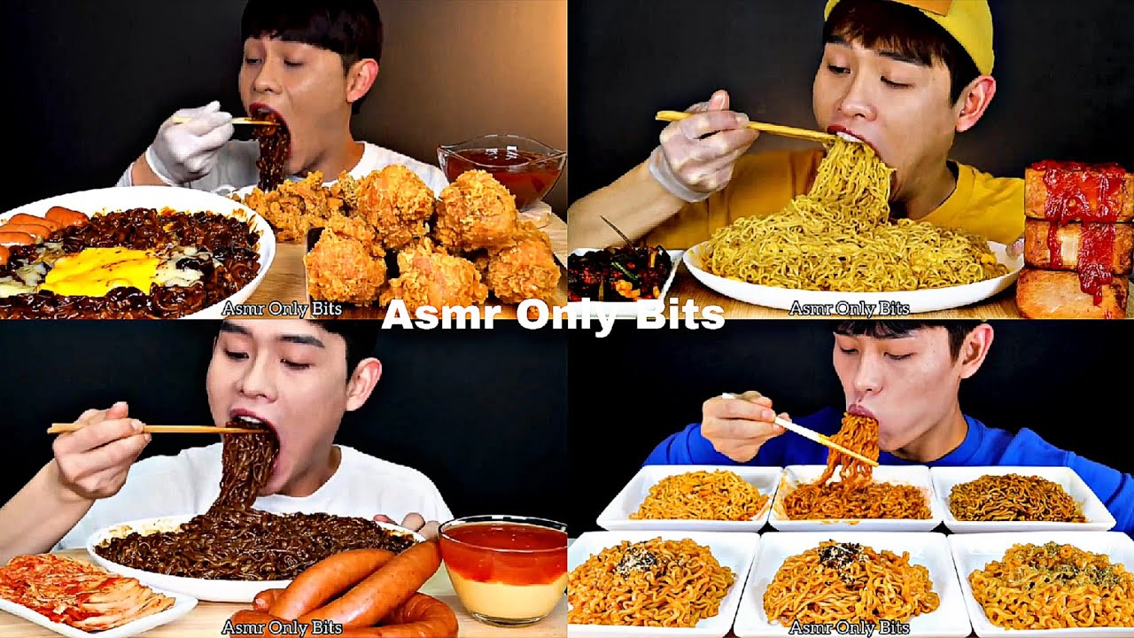 ASMR 봉길이 Bonggil NOODLES Compilation//Compilation///no talking///Bites ...