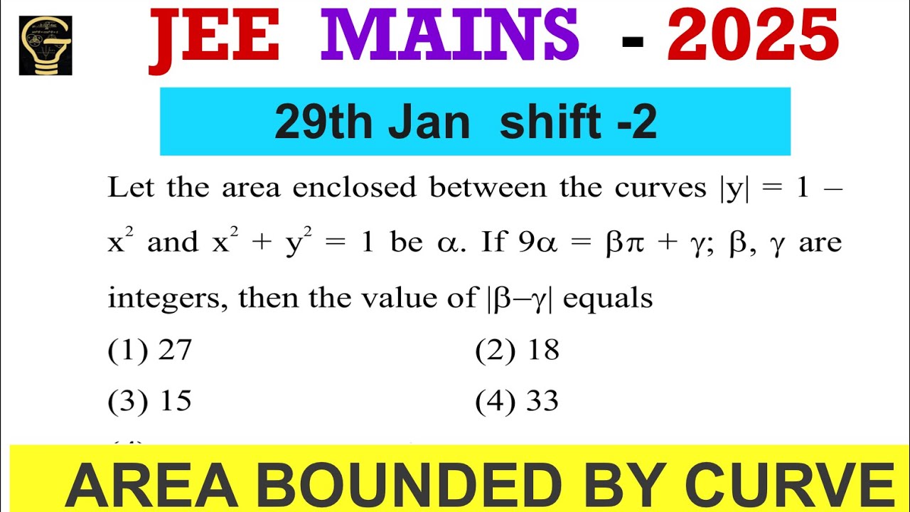 Let area enclosed between the curves|y|=1-x2 and x2+y2=1 be alpha.If 9 ...