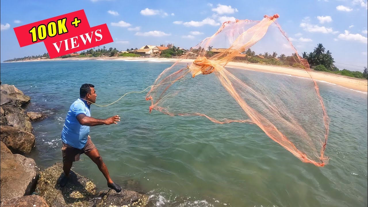 AMAZING CAST NET FISHING IN SEA | MOST SATISFYING CAST NET FISHING ...