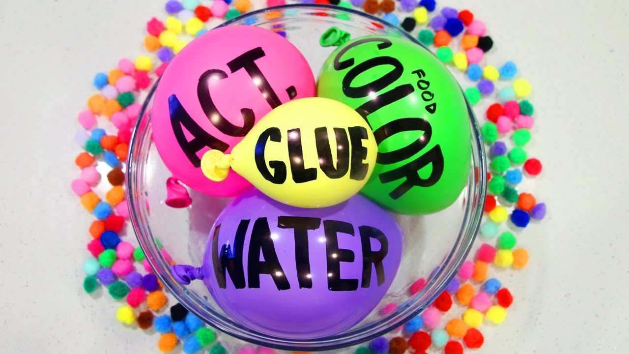 Making Slime with Balloons & Mixing with Colorful Cotton Balls! - YouTube