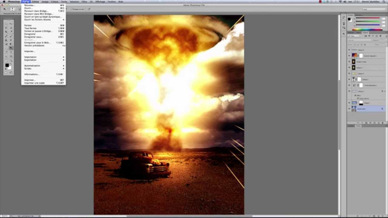Photoshop - tutoriel - Explosion nucléaire - YouTube