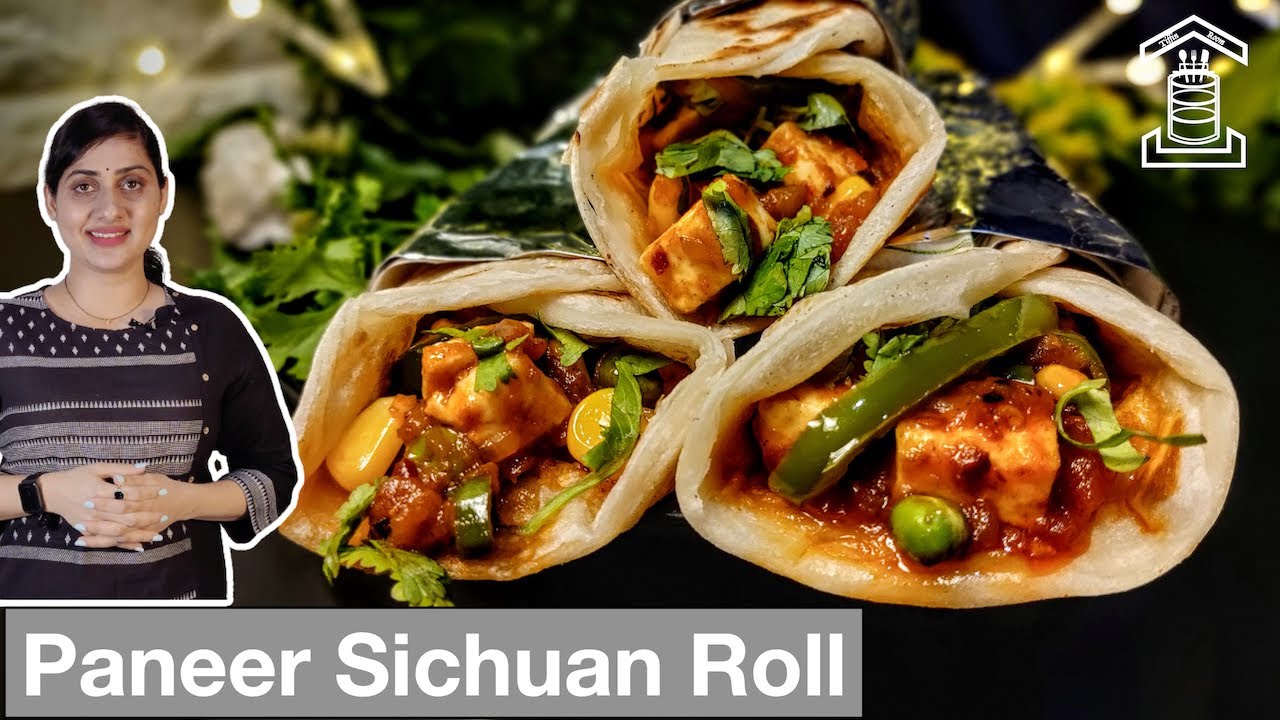 Street Style Paneer Schezwan / Sichuan Roll | Tasty Veg TakeOut Recipe ...