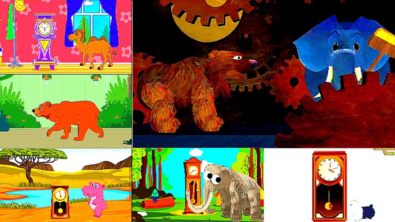 HICKORY DICKORY DOCK MIX ANIMALS IN RANDOM EFFECTS CRASHING THE CLOCK ...
