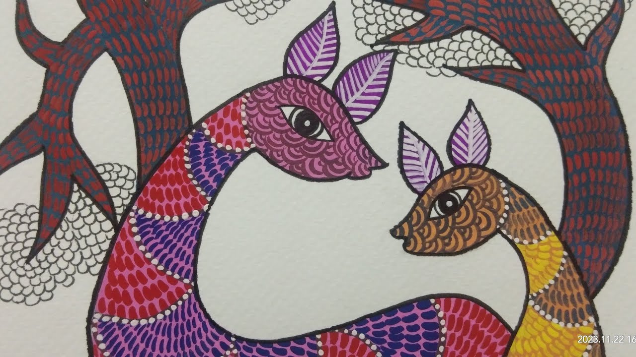 Easy Gond Art Painting Tutorial !Start to Finish ! Gond Art Painting ...