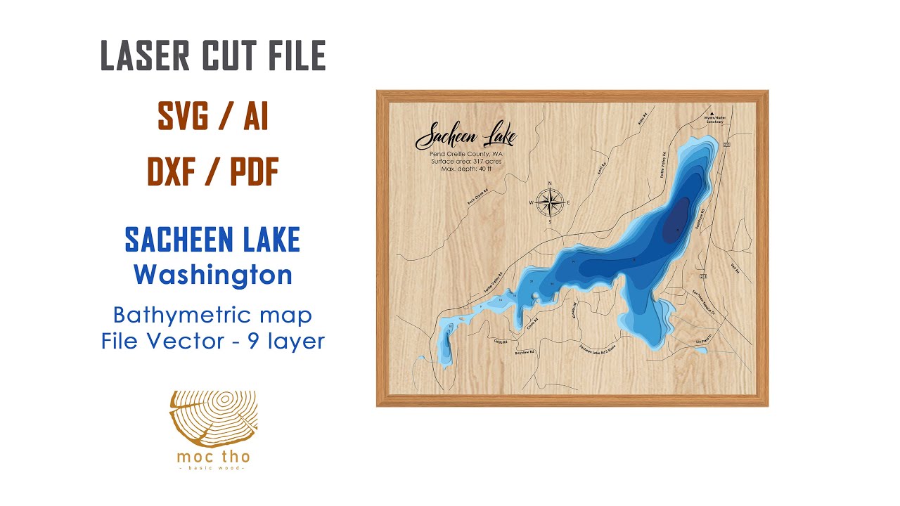 Digital file SVG - Sacheen Lake Washington wooden map 3d nautical - YouTube