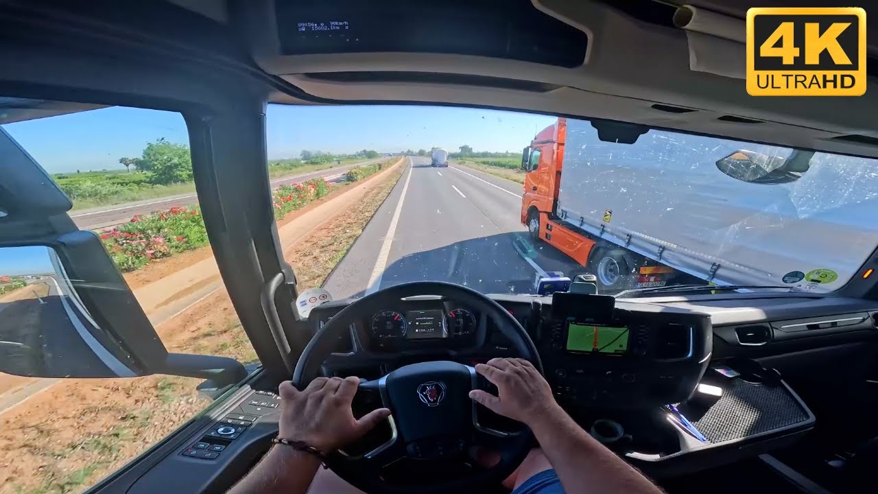 V8 Scania Driving POV EUROPE TRUCK DRIVING part 1 GoPro Hyper view - YouTube