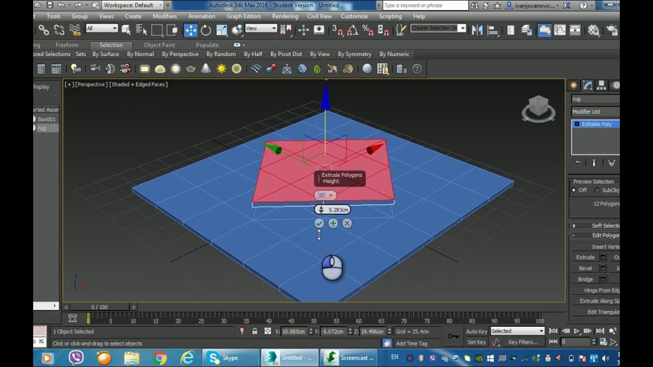 Using Edit poly modifier Cut tool in Autodesk 3ds max - YouTube