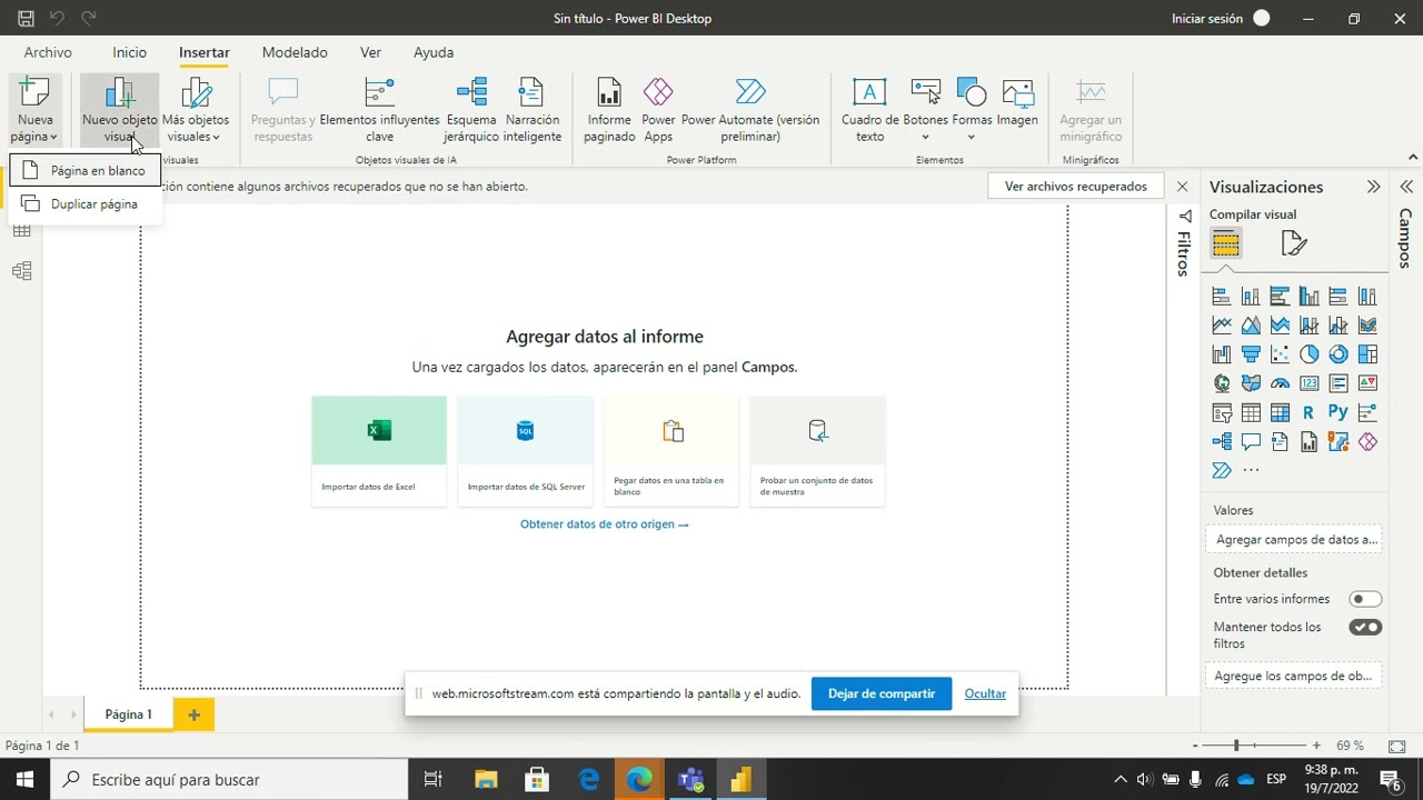 La interfaz de Power BI Desktop - YouTube