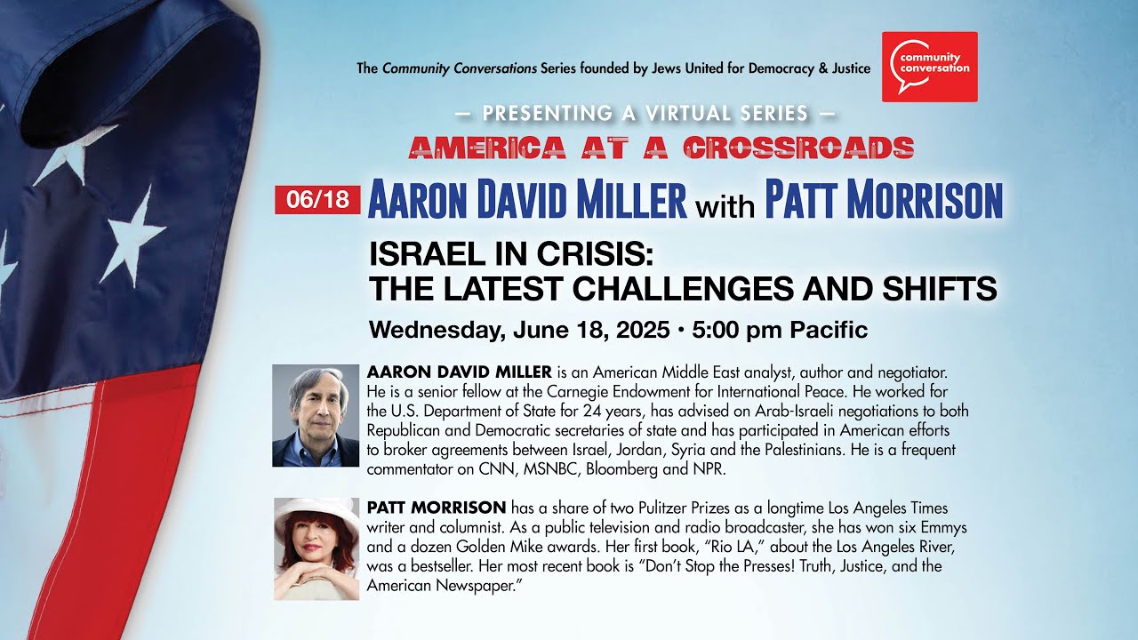 Aaron David Miller with Patt Morrison | America at a Crossroads - YouTube
