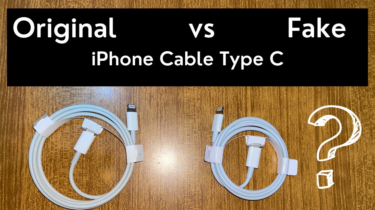 Apple iPhone Original Lightning Cable VS Copy Fake Cable Type C - YouTube