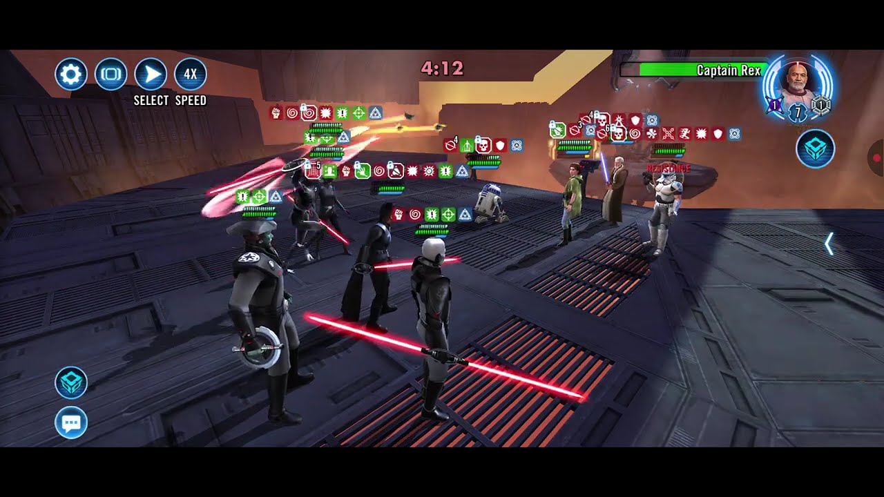 Reva/GI/5th/7th/8th (l9 GI, wordy L6) cleans up Leia/R2/CRex/OB (15% HP ...