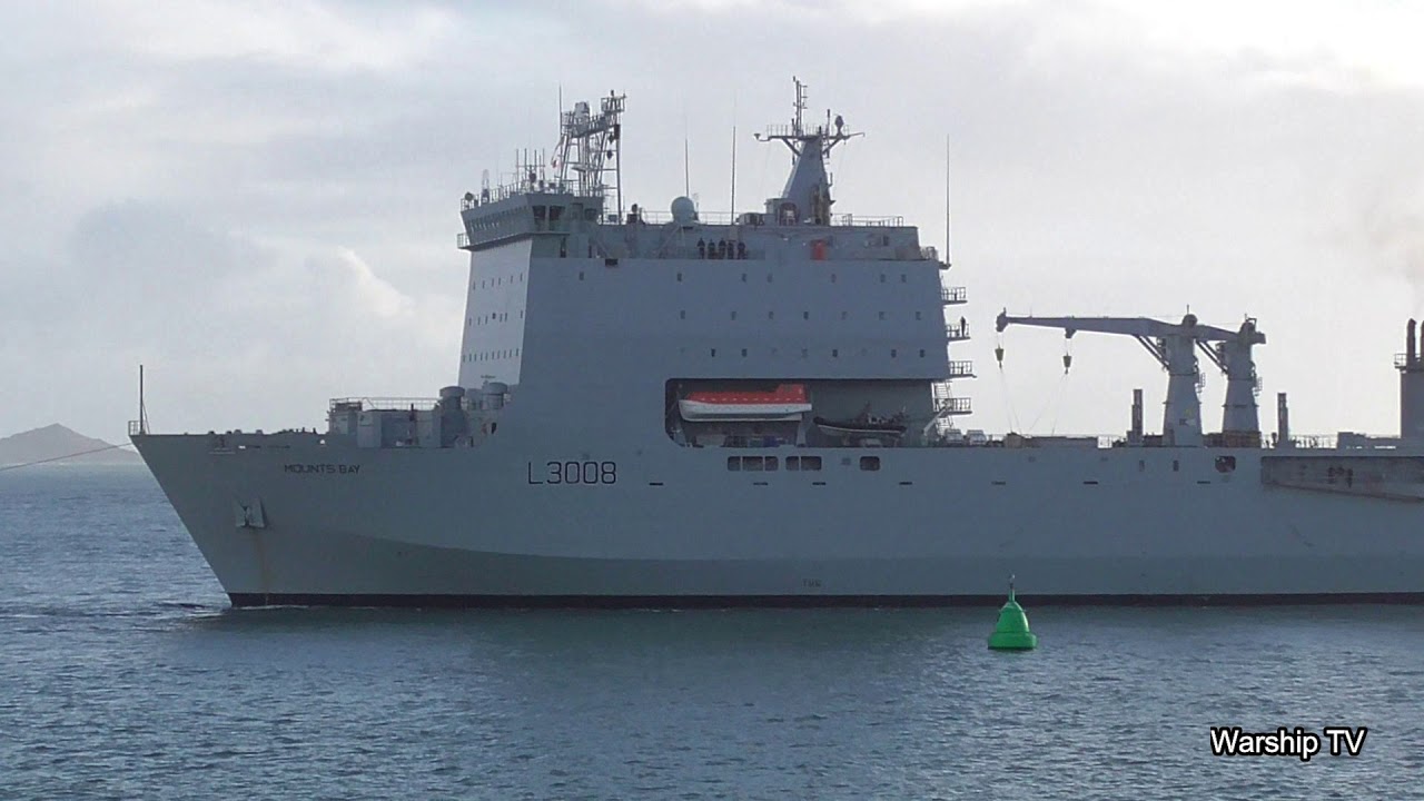 RFA MOUNTS BAY L3008 DEPARTS DEVONPORT NAVAL BASE AT DEVILS POINT ...
