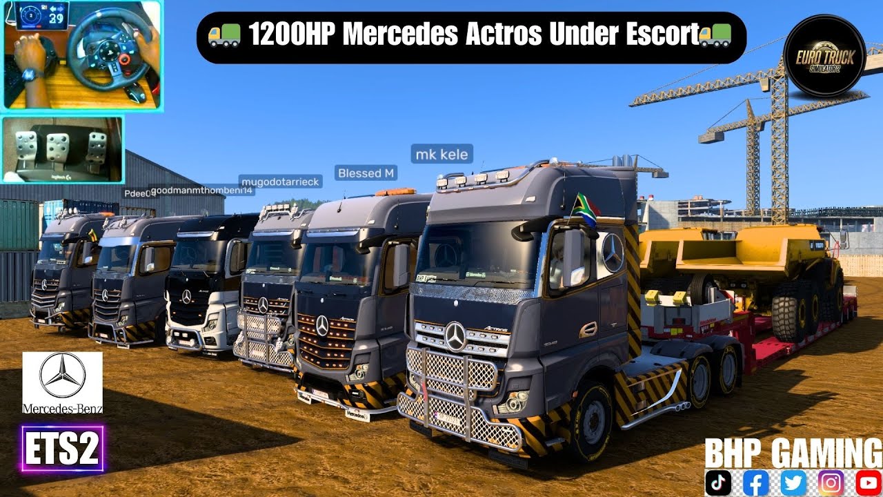 High-Speed Convoy! 🚛 1200HP Mercedes Actros Under Escort [ETS 1.53 ...