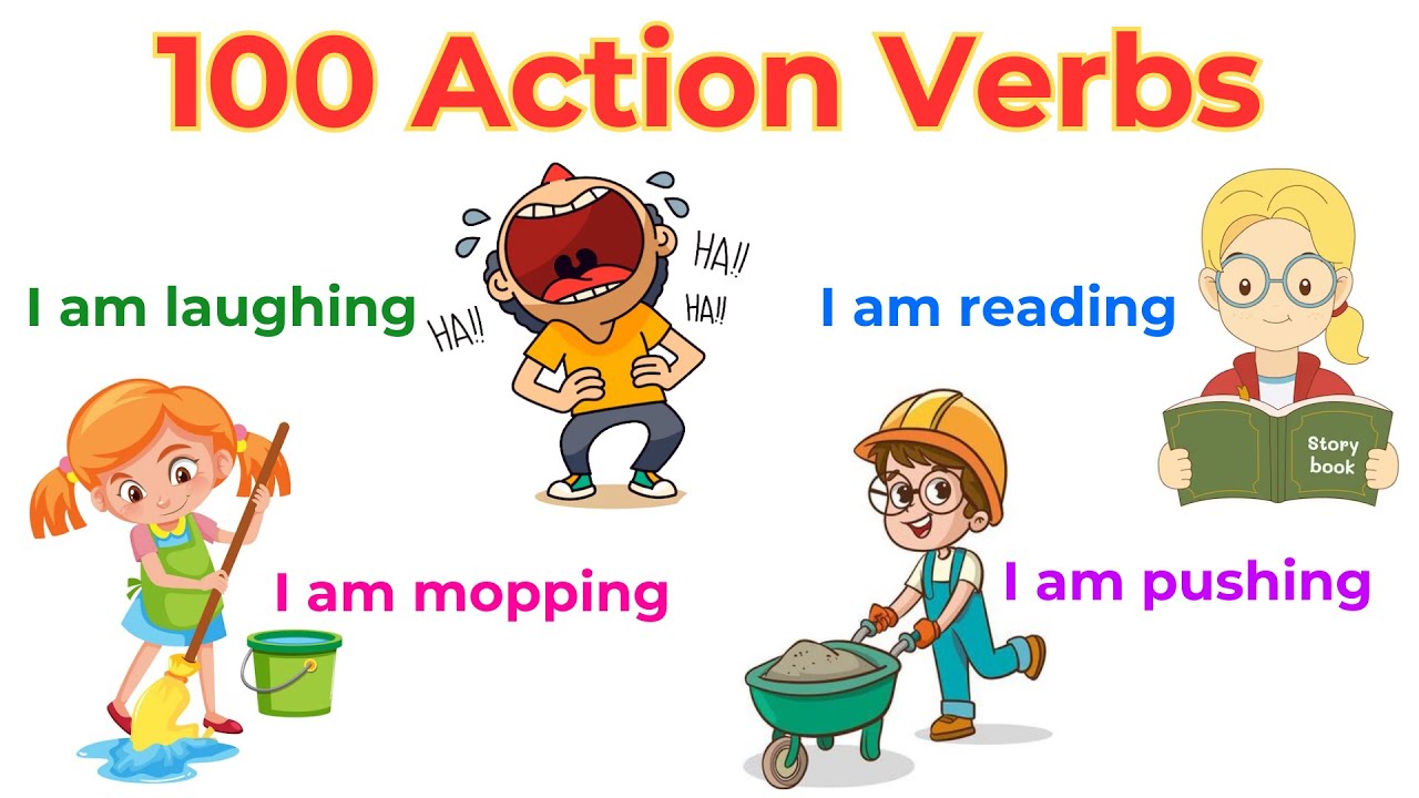 100 Action Verbs In English With Sentences | Action Verbs For Beginners ...