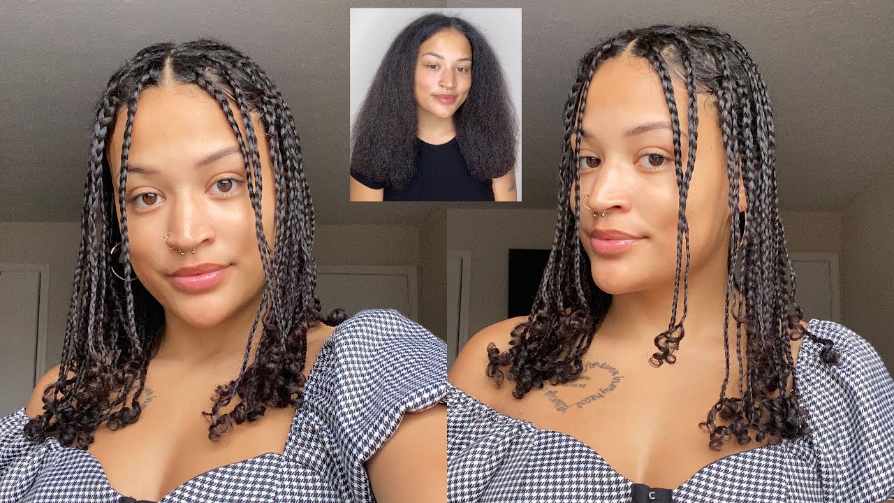 Mini Braids Tutorial | STRETCHED NATURAL HAIR - YouTube
