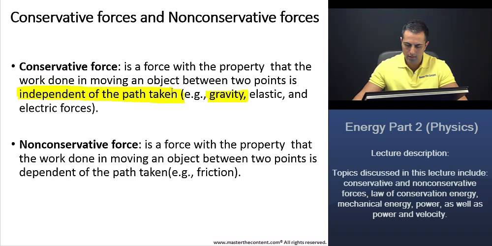 MCAT: Conservative and Nonconservative Forces (+ Worked Examples) - YouTube