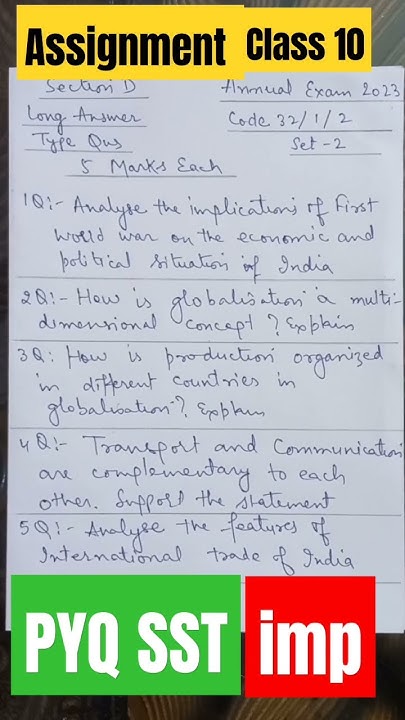 assignment class 10 sst #shorts #class10 #cbse - YouTube