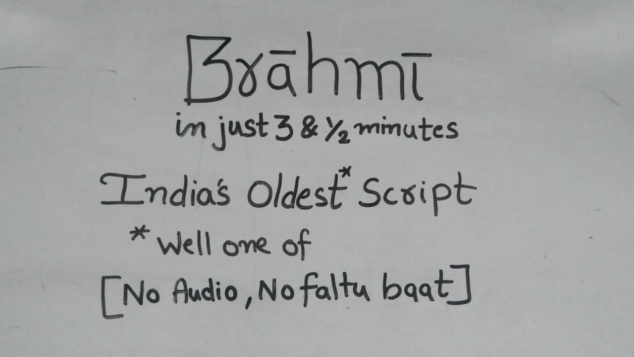 Writing In India's Oldest Script! - YouTube