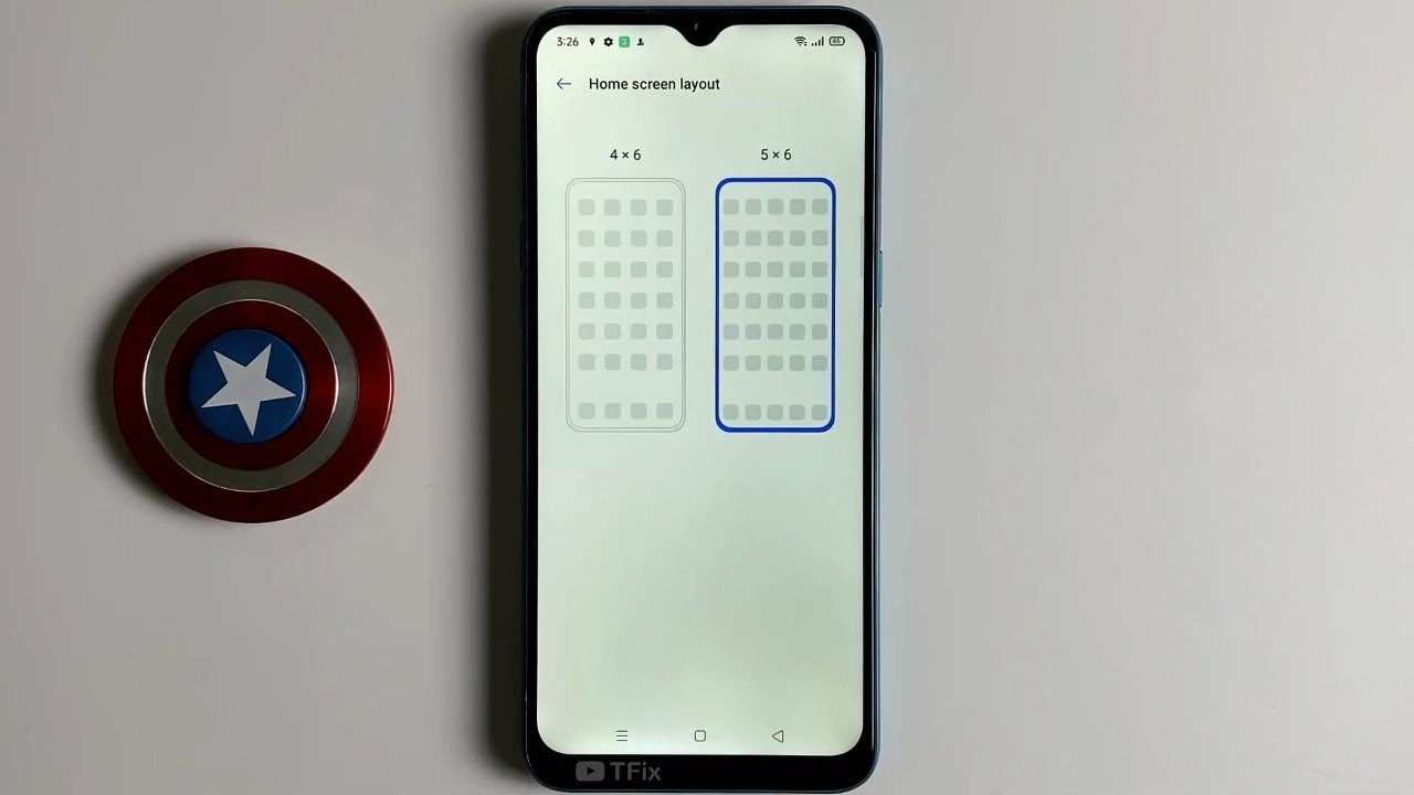 How to change Home screen layout 4x6, 5x6 on Realme 5i Android 10 - YouTube