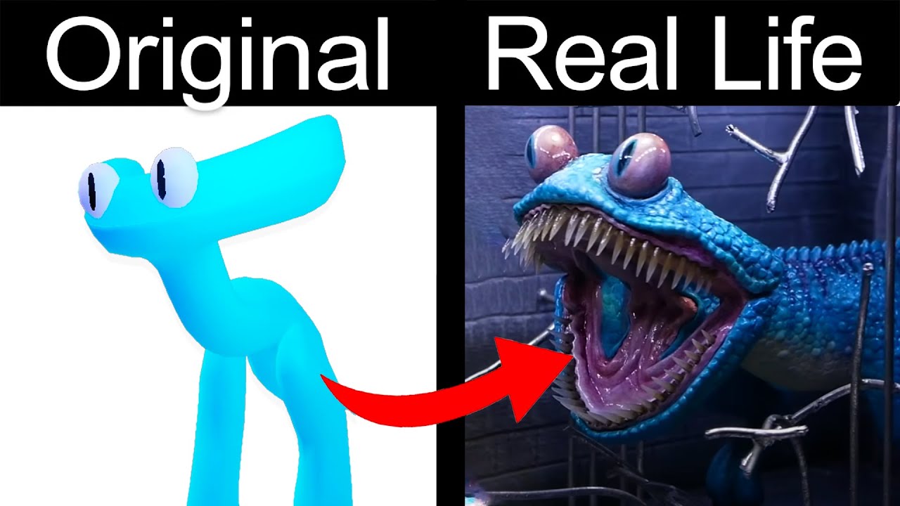 Rainbow Friends 2 in Real Life! Cyan, Yellow (Remastered) - YouTube